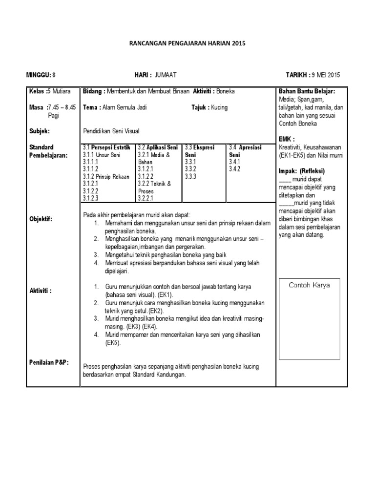 Contoh Format RPH 01 | PDF