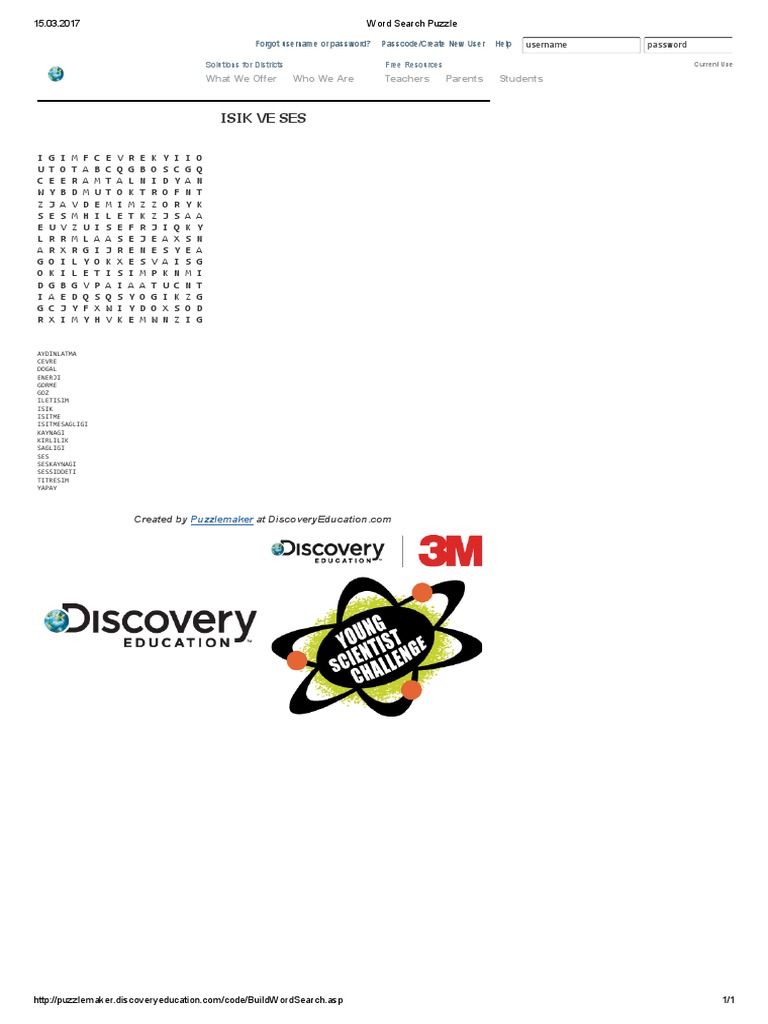 Light and Sound Word Search Puzzle | PDF