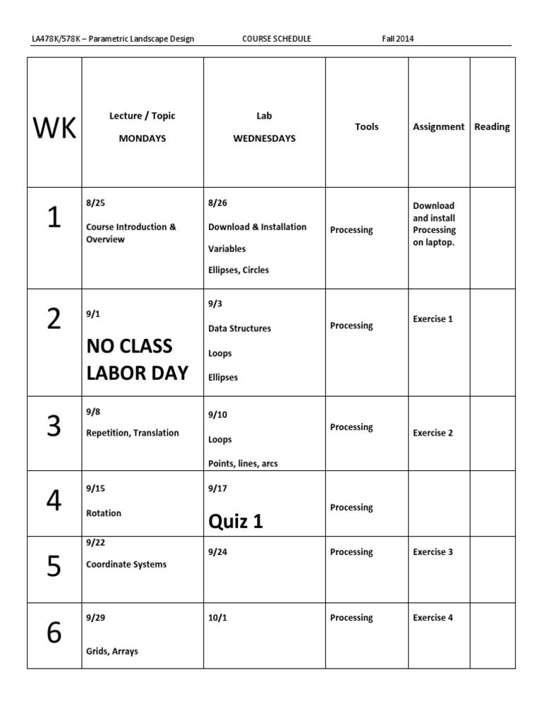 Schedule 478k 578k spr2014 | PDF | Areas Of Computer Science | Computing