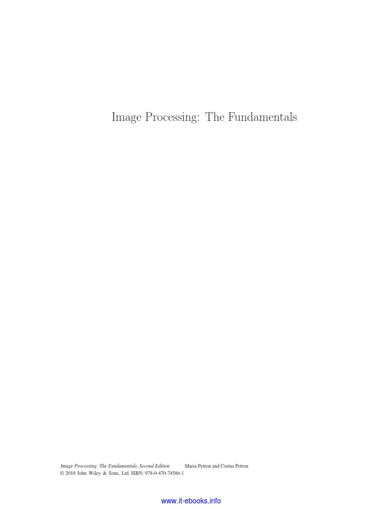 Image Processing, 2nd Edition PDF | PDF