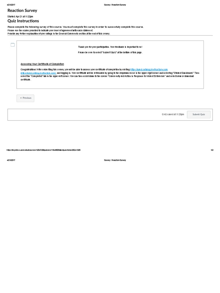 Course Reaction Survey Instructions | PDF | Career & Growth