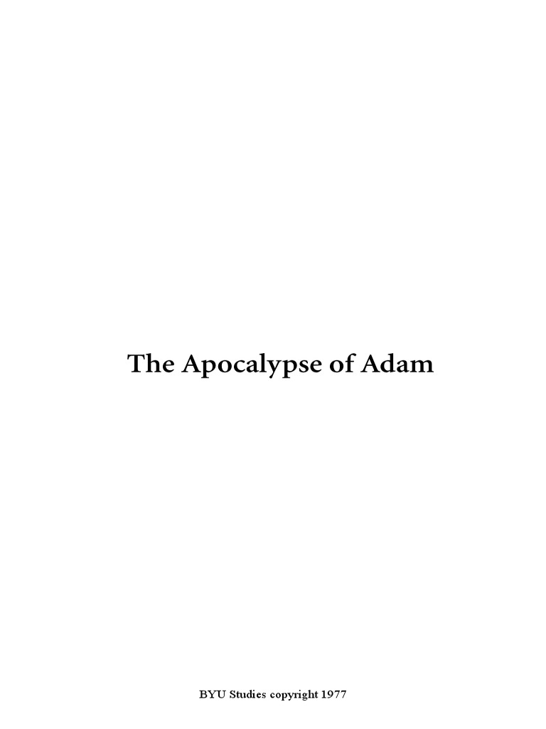 The Apocalypse of Adam | PDF | Adam And Eve | Gnosticism