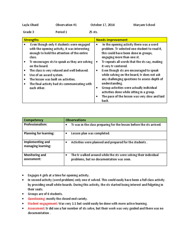 Layla 1 | PDF | Educational Assessment | Lesson Plan
