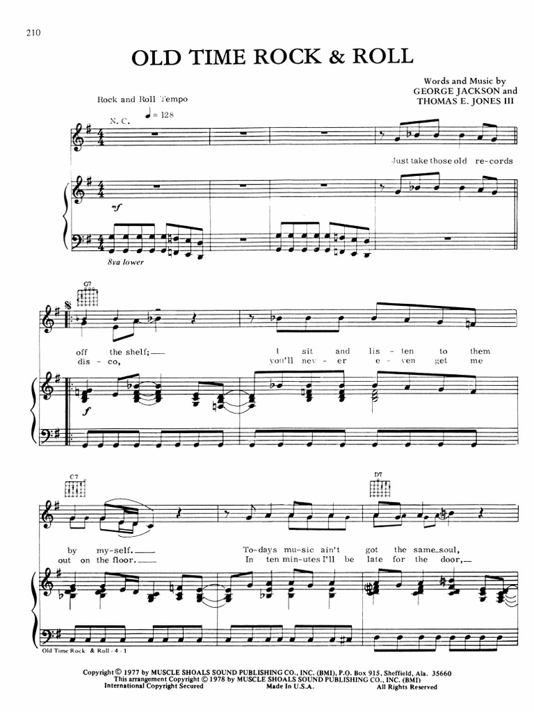 Bob Seger Old Time Rock and Roll PDF | PDF