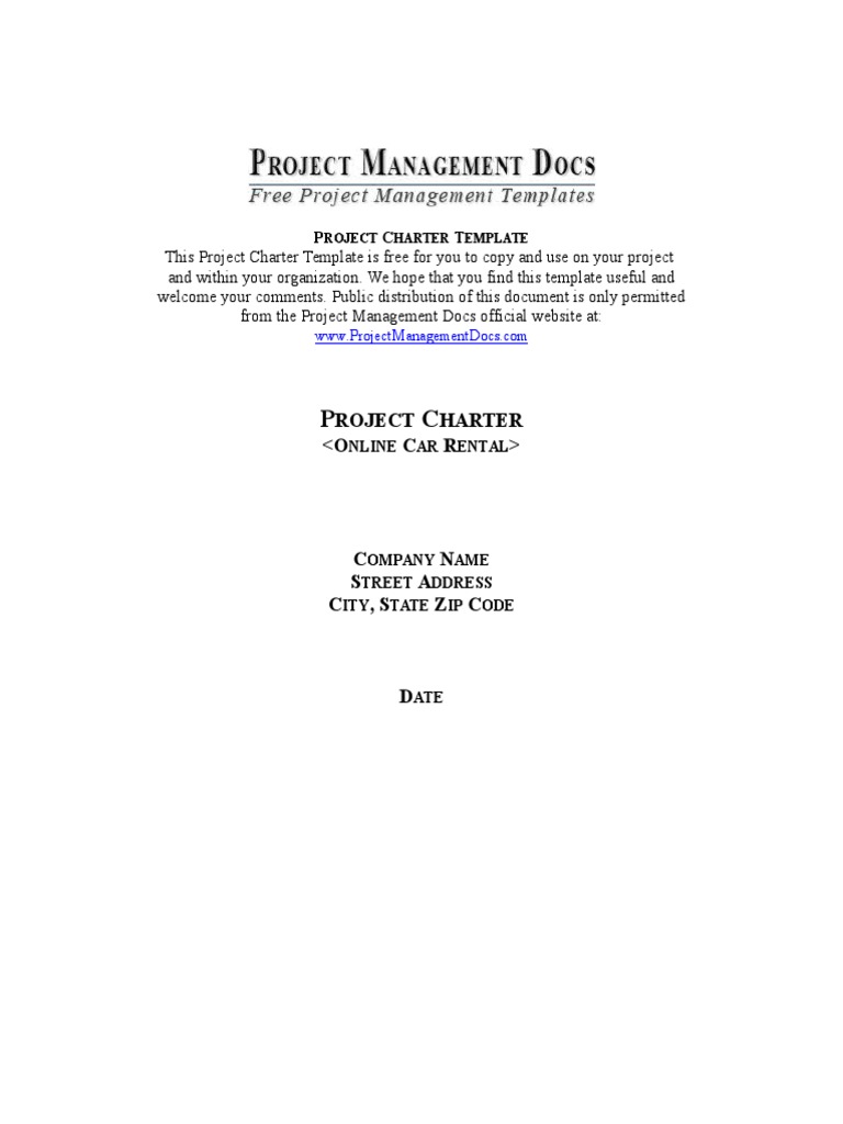 Project Charter Template | PDF | Information Technology Management ...