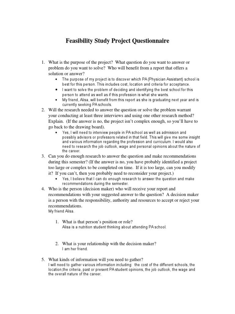4 Feasibility Questionnaire | PDF | Decision Making | Question