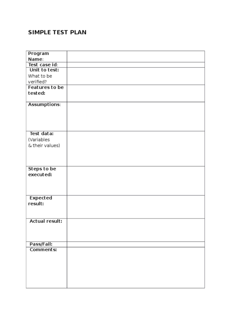 My Test Plan Format Given | PDF | Career & Growth