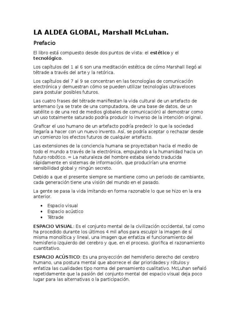 La Aldea Global | PDF | Hemisferio cerebral | Cerebro