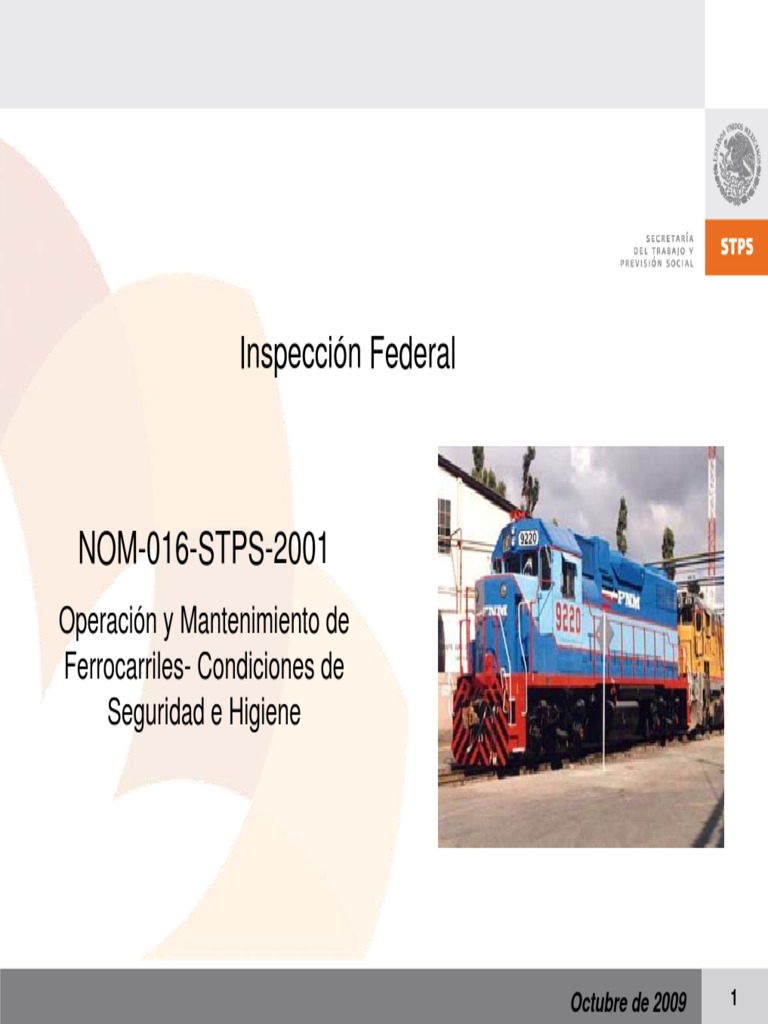 NOM - 016-STPS - Ferro Carriles | PDF | Riesgo | La seguridad