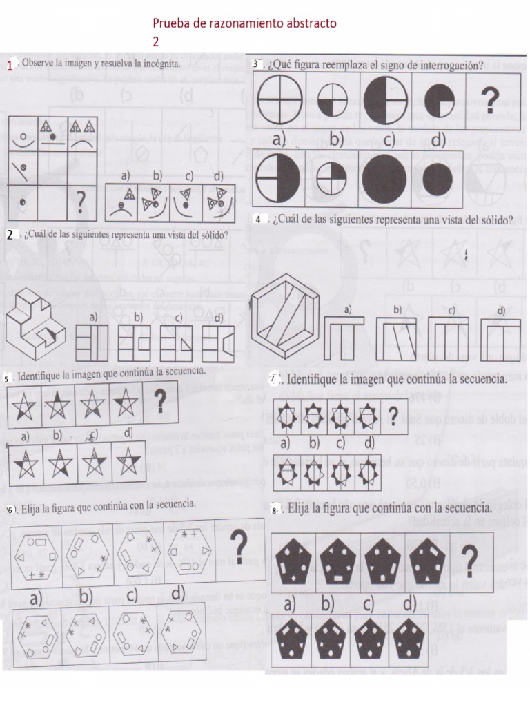 Prueba de Razonamiento Abstracto Numero 2 | PDF