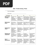 RUBRIC Math Problem Solving | PDF | Reason | Teaching Mathematics
