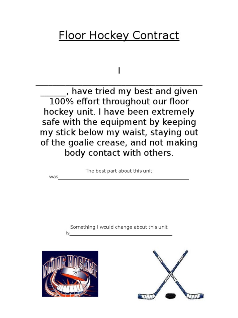 Floor Hockey Contract | PDF