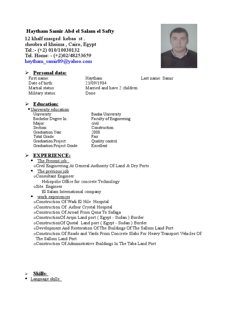 Cv-Haytham Samir | PDF