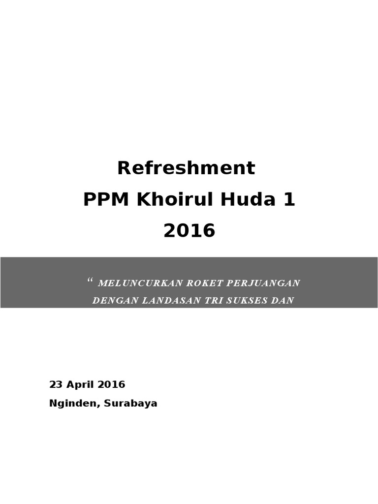 Contoh Proposal Refreshment | PDF