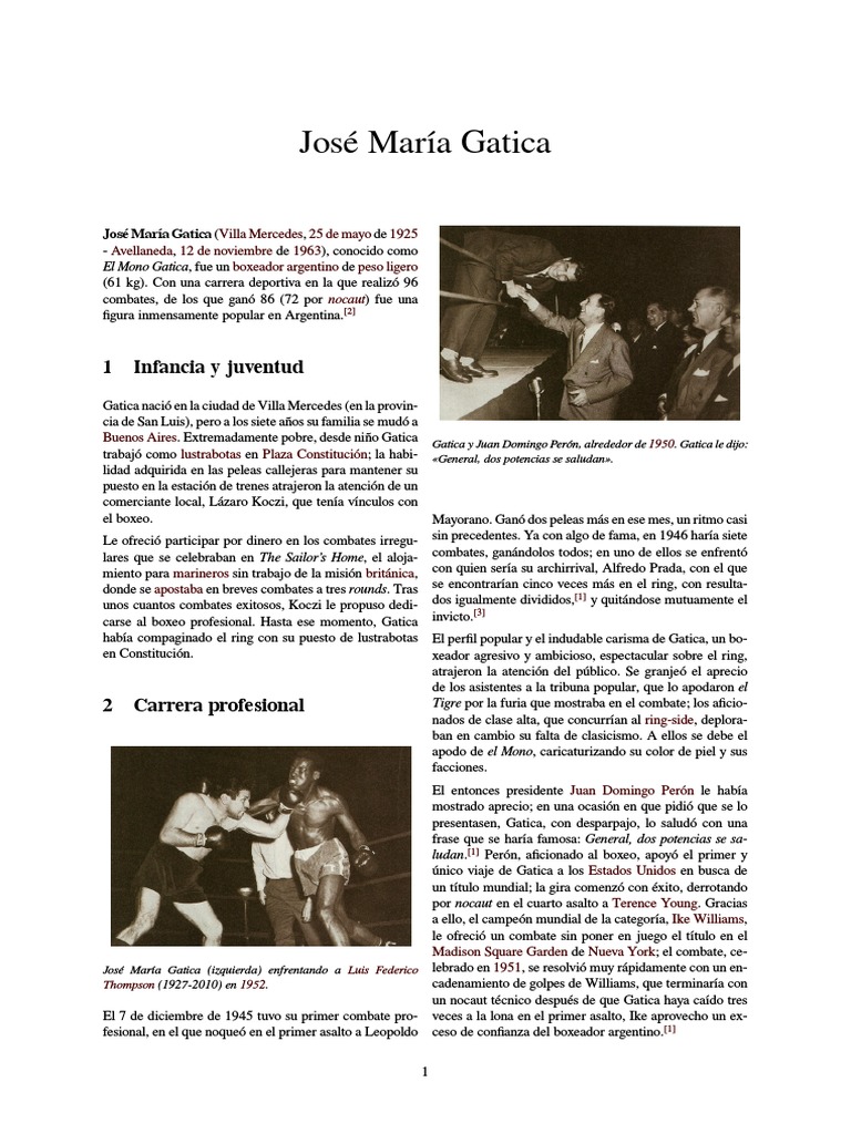 "José María Gatica: Leyenda del Boxeo" | PDF | Deportes | Personas
