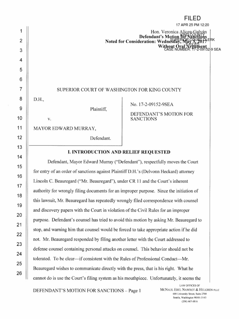Defendant's Motion For Sanctions | PDF