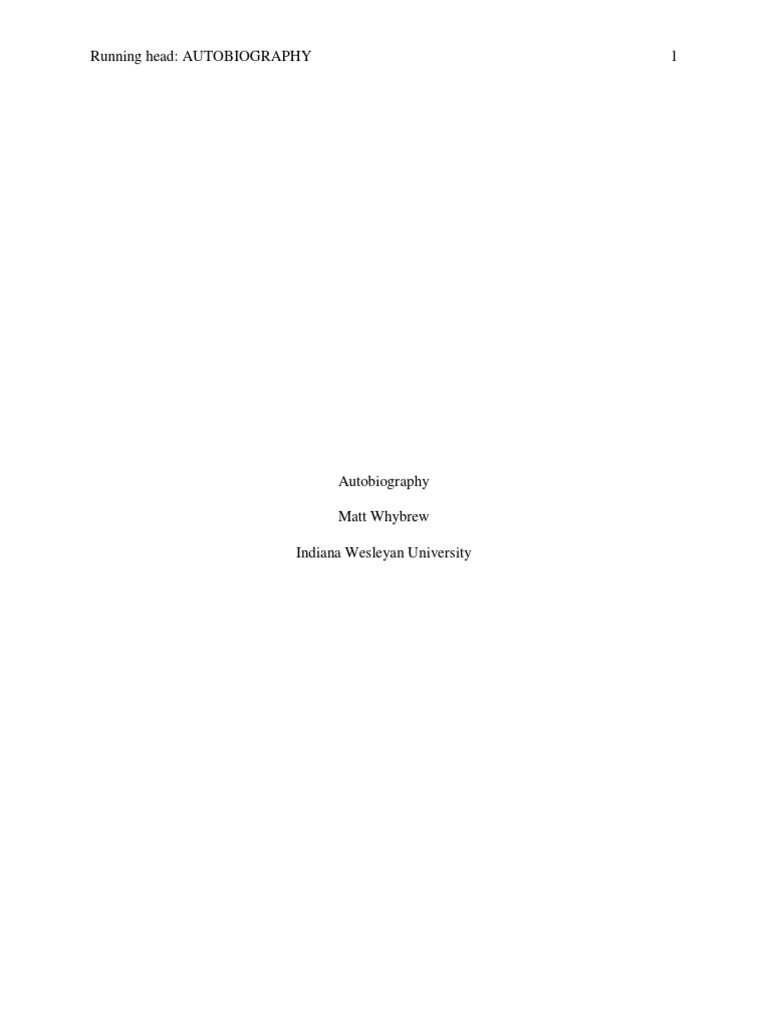 Autobiography Matt Whybrew | PDF | Faith | Motivation