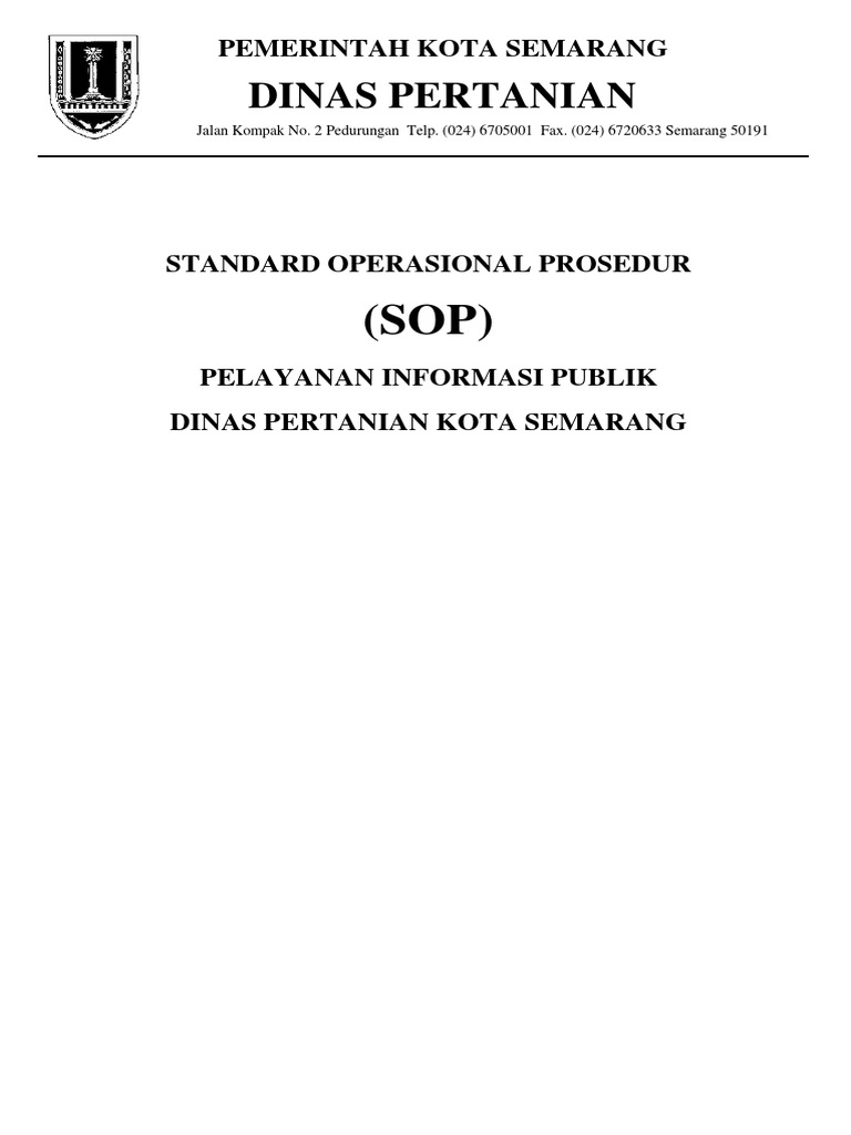 Sop Ppid Dinas Pertanian Kota Semarang-Fix | PDF | Sains & Matematika