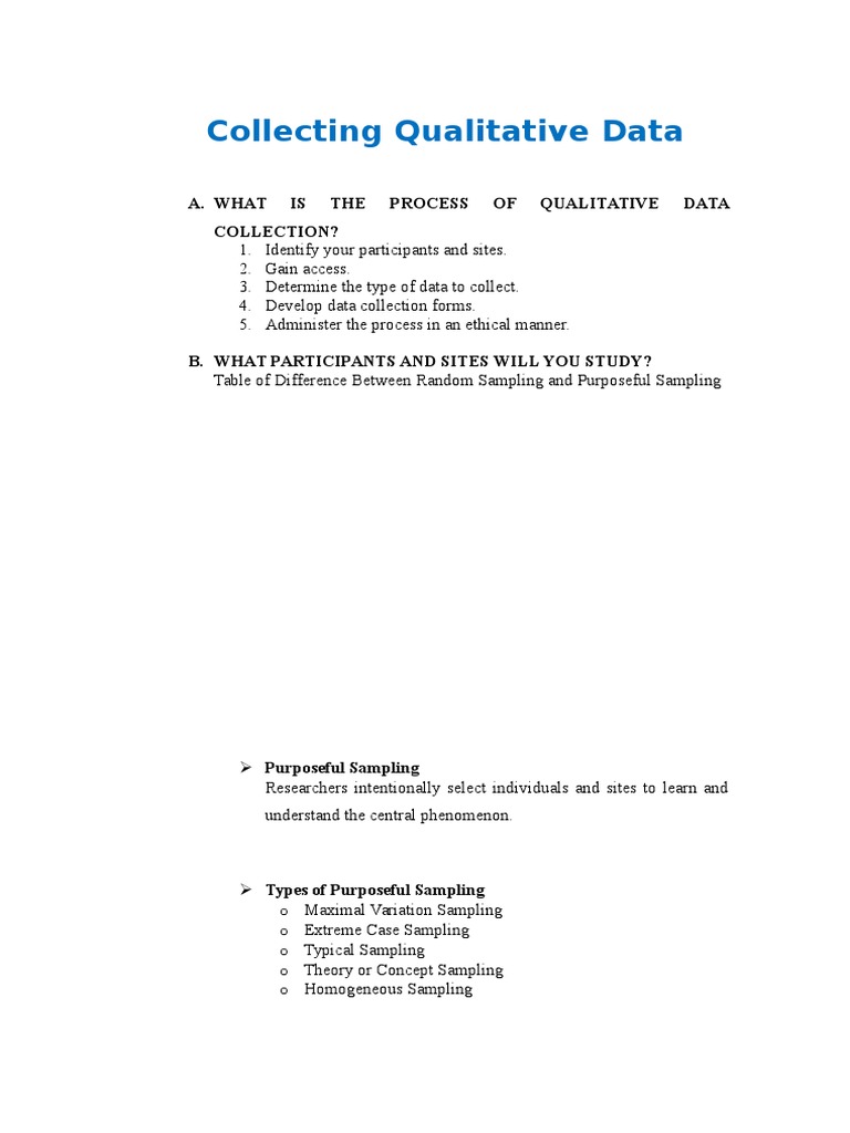 Collecting Qualitative Data | PDF | Sampling (Statistics) | Qualitative Research