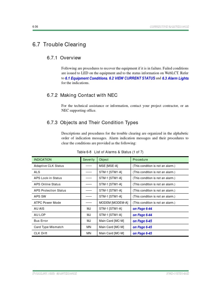 Trouble Clearing Alarm | PDF | Modem | Telecommunications Infrastructure