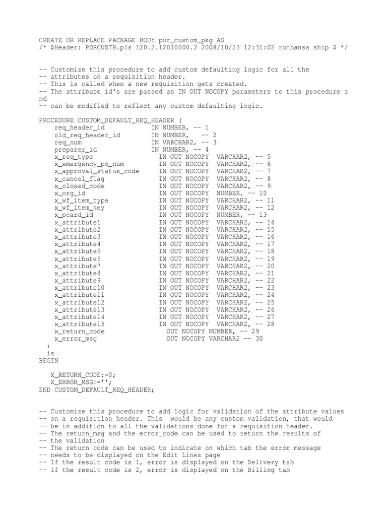 Custom Code | PDF | Subroutine | Parameter (Computer Programming)