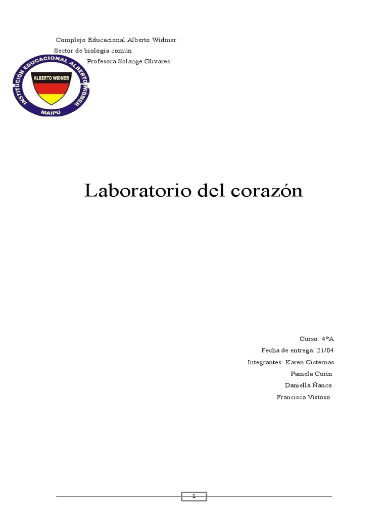 Informe Del Corazón | PDF | Ventrículo (corazón) | Corazón