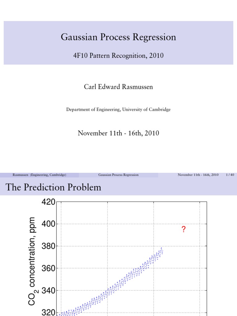 Gaussian Process Regression: 4F10 Pattern Recognition, 2010 | PDF ...