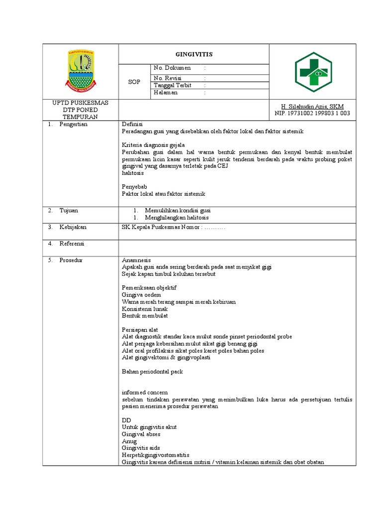 SOP Gingivitis | PDF