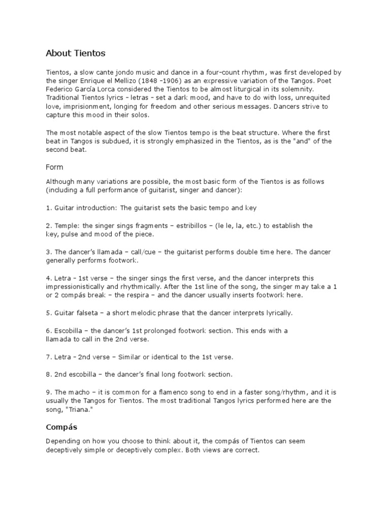 Tientos | PDF | Song Structure | Dances