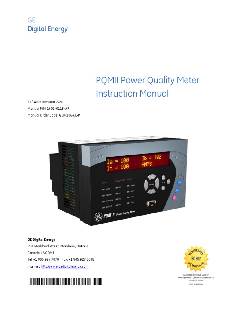 Pqm2 Manual | PDF | Ac Power | Relay