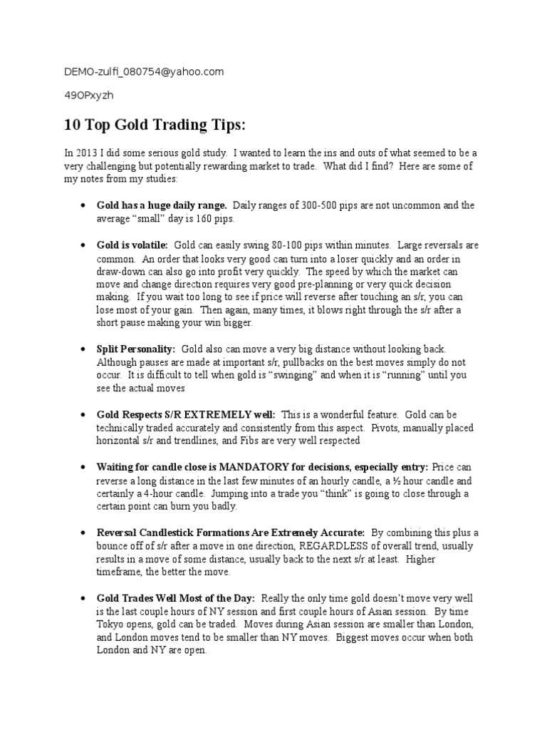 10 Top Gold Trading Tips | PDF | Financial Markets | Financial Economics