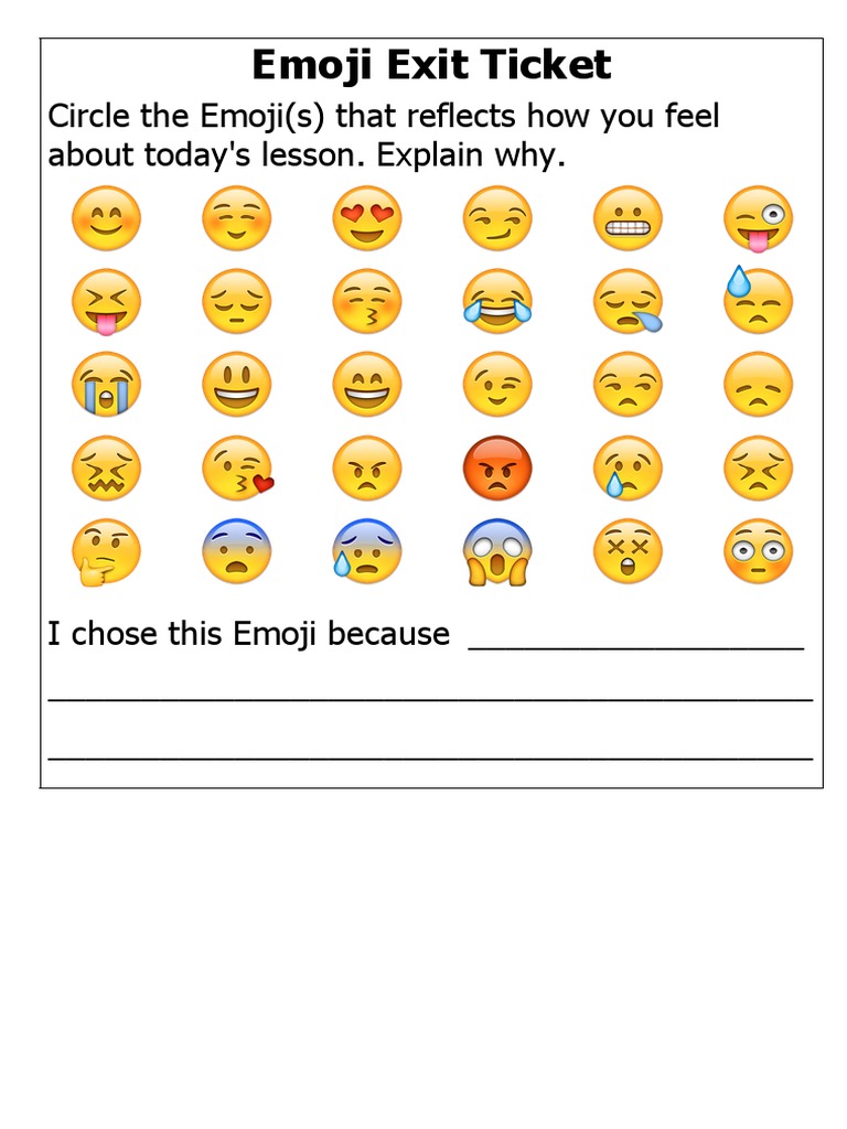 Emoji Exit Ticket | PDF
