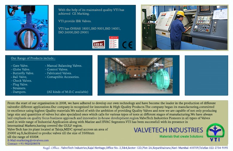 ValveTech Industries Overview | PDF