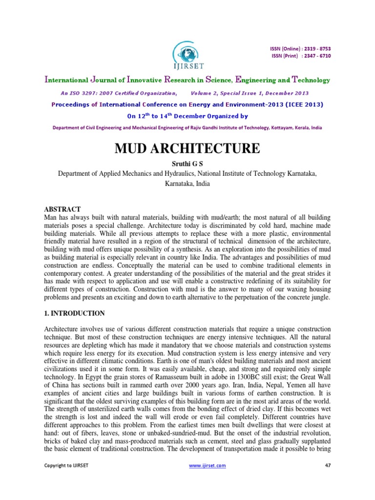 Mud Architecture: I J I R S E T | PDF
