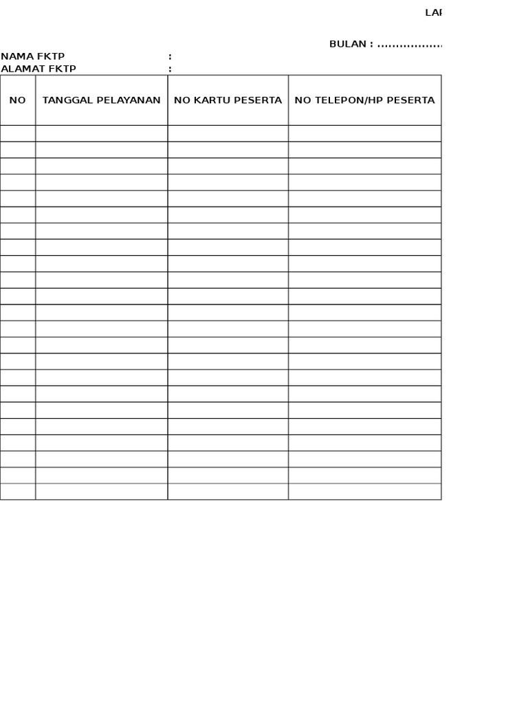 Form Kunjungan Sehat | PDF