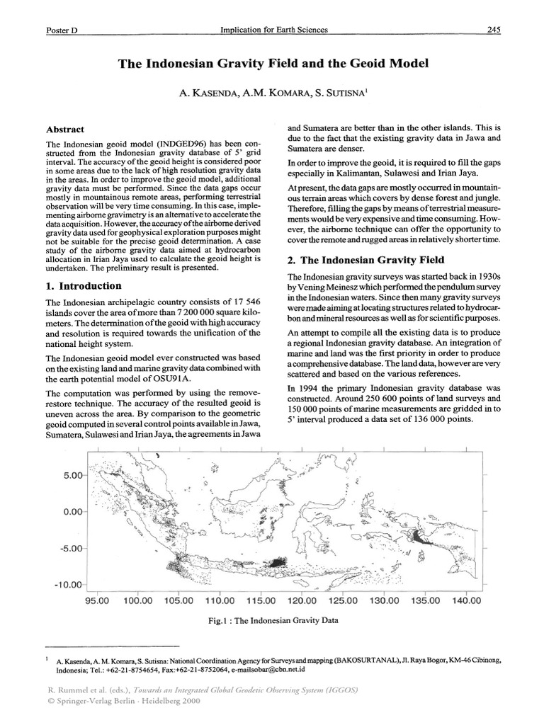The Indonesian Gravity Field and The Geoid Model | PDF | Scientific ...