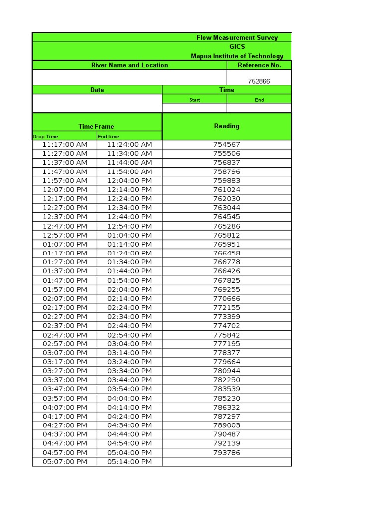 Template For Velocity Measurement | PDF | Continuum Mechanics ...