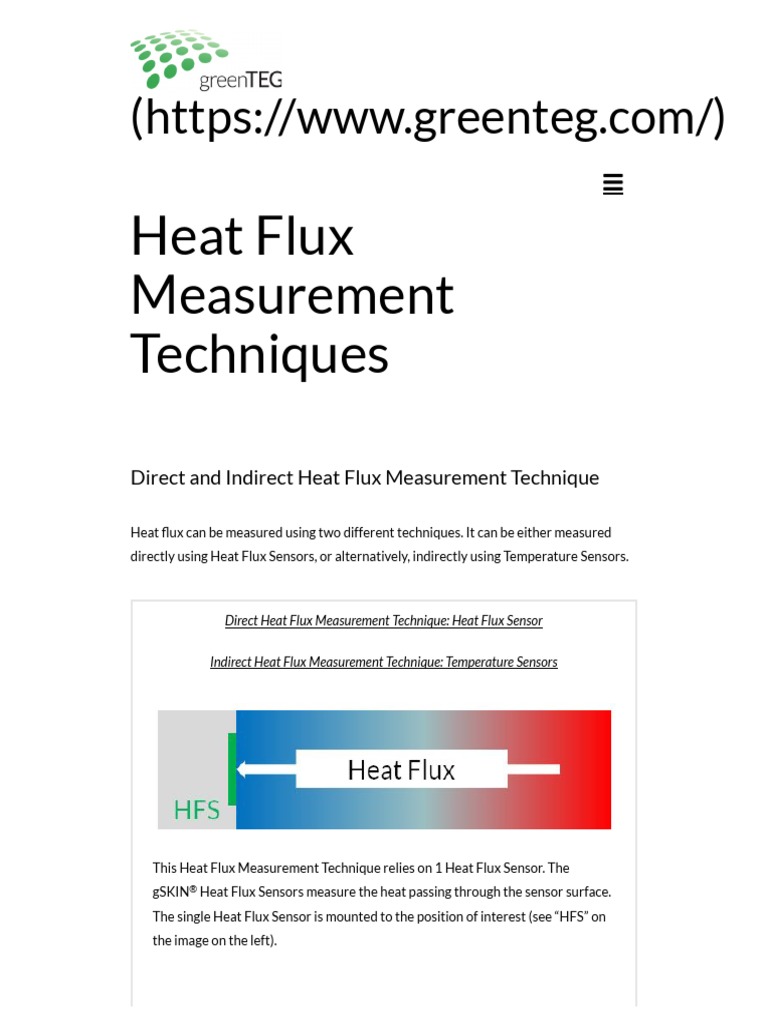 Direct and Indirect Heat Flux Measurement Techniques | PDF | Heat ...