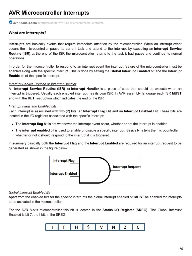 Avr Tutorials - Com AVR Microcontroller Interrupts | PDF ...