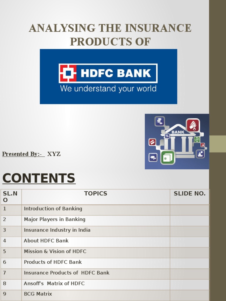 HDFC PPT | Insurance | Banks