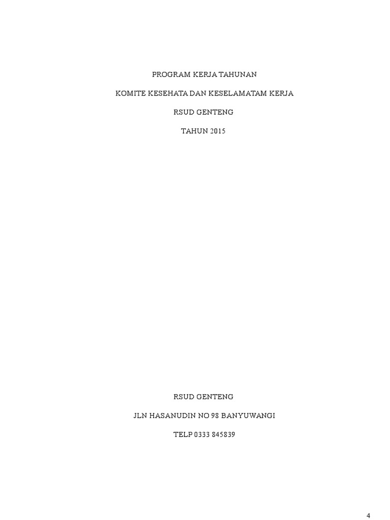 Program Kerja Tahunan k3 | PDF