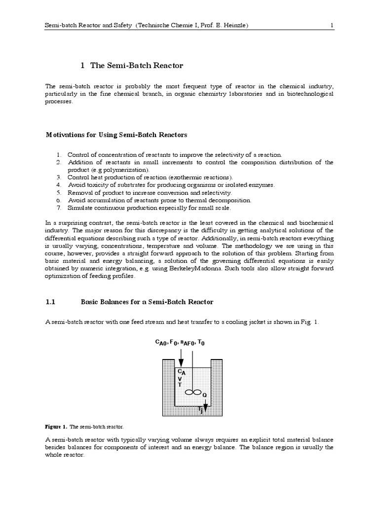 HE3 Semi-Batch Reactor Text | PDF | Chemical Reactor | Density