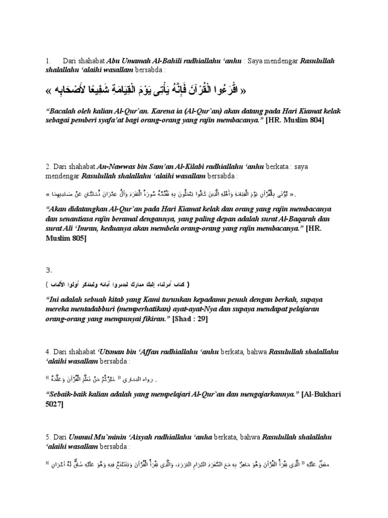 Ayat Dan Hadits Tentang Mengaji | PDF