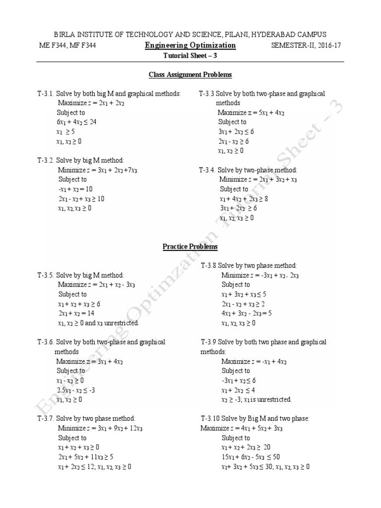 Optimization Problems and Solutions: A Collection of Linear Programming Exercises Focusing on ...