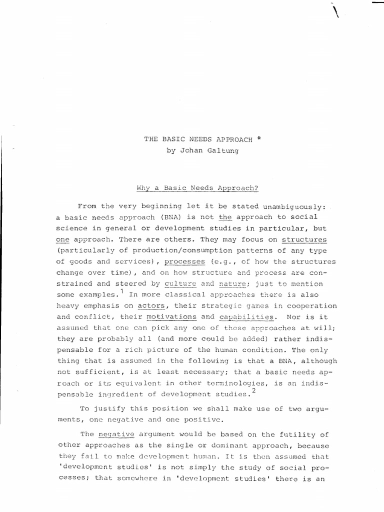The Basic Needs Approach PDF | PDF | Political Theories | Politics ...