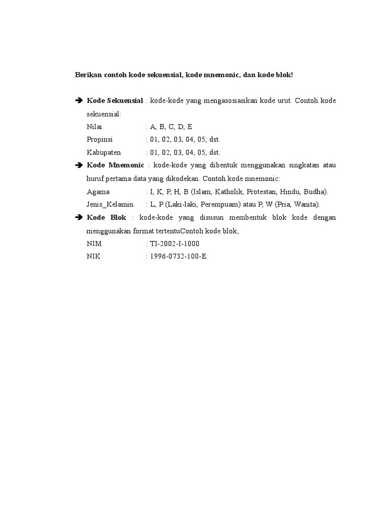 Contoh Kode Sekuensial, Mnemonic, Blok | PDF
