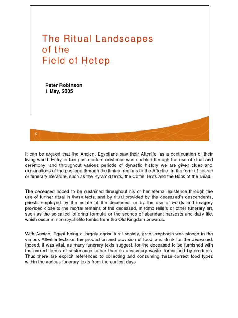 Chapter 110 The Ritual Landscape of The Field of Hetep | PDF | Ancient ...