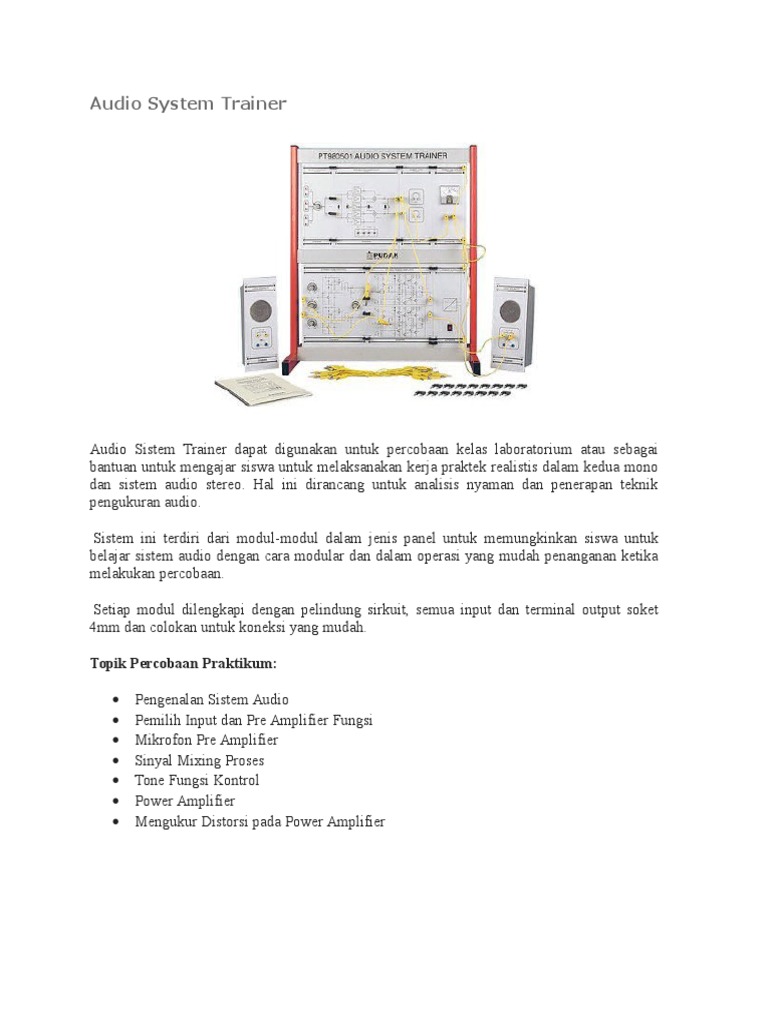 Audio System Trainer | PDF | Teknologi & Rekayasa
