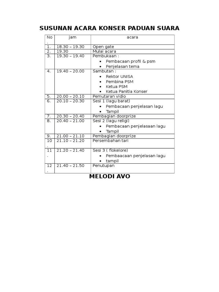 Susunan Acara Padus | PDF