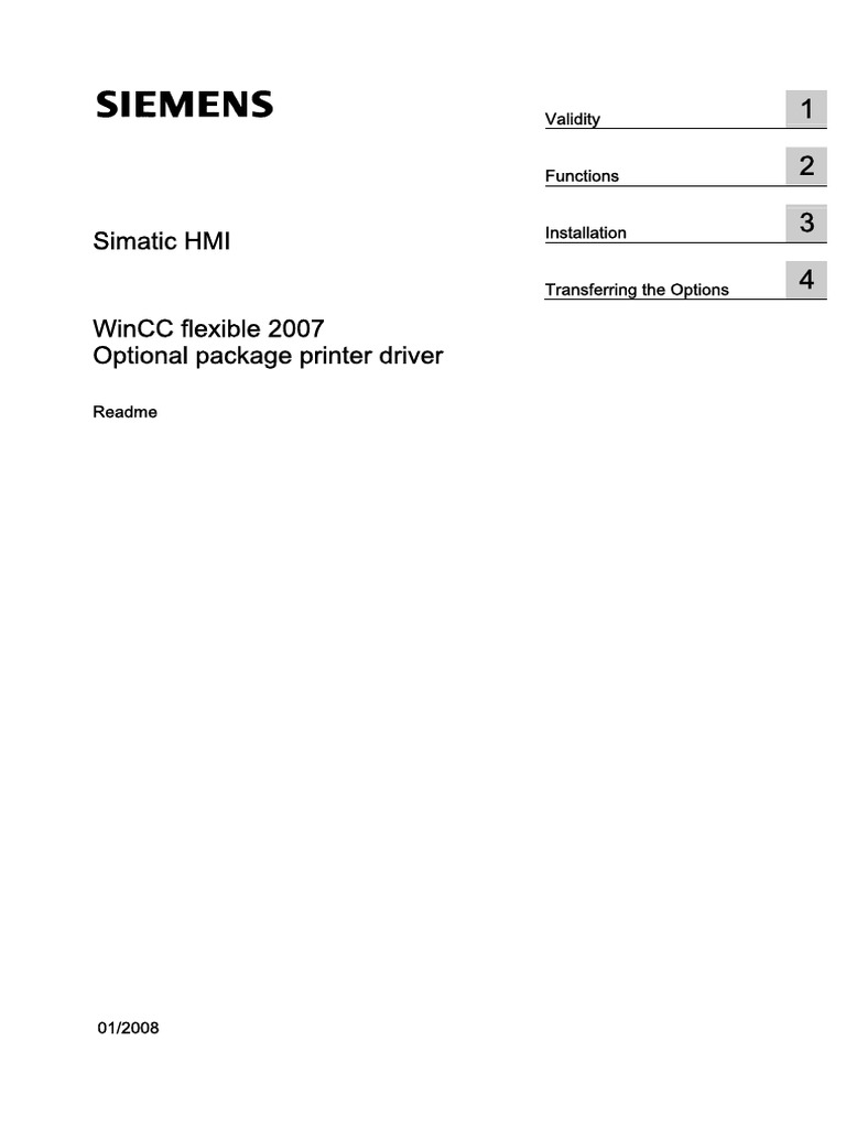 Wincc Flexible 2007 Optional Package Printer | PDF | Device Driver | Hdmi